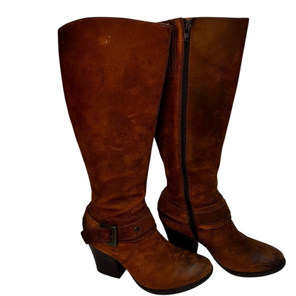 boc | Shoes | Bc Born Concept Brown Leather Riding Boots Size 7 Midheel ...